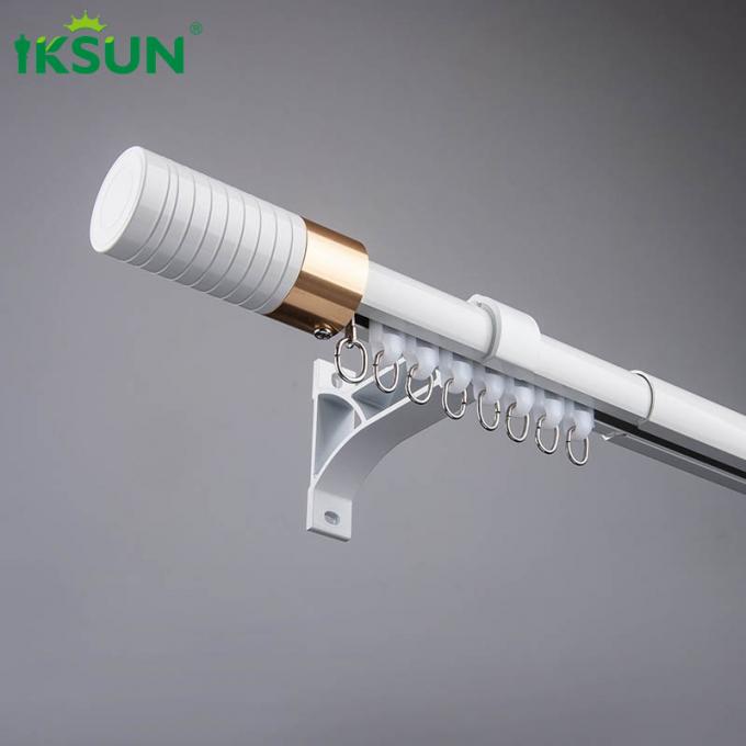 Telescopic Aluminium Curtain Rod , Adjustable 30mm Curtain Pole